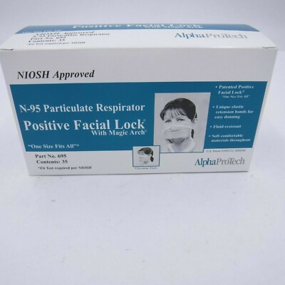 Alpha Protech N95 respirator NIOSH approved - USA Made - Box of 35 Face ...