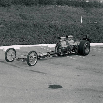 John Peters Freight Train Twin Blown-Chevy Dragster RACING OLD PHOTO 3 ...