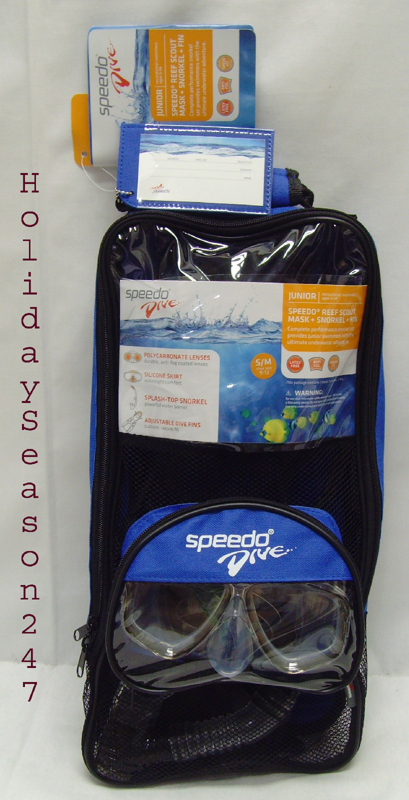 Speedo Dive REEF SCOUT Mask+Snorkel+Fin Junior 6-14 Swimming Diving ...