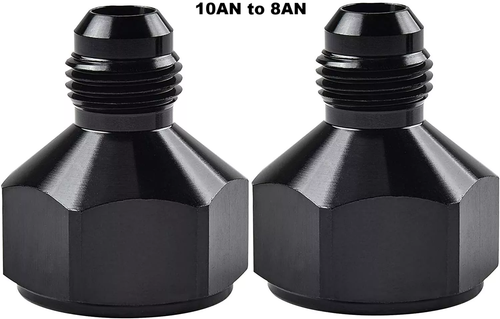 2x 10AN Female TO 8AN Male Flare Reducer Fitting Fuel Cell Oil Bulkhead ...