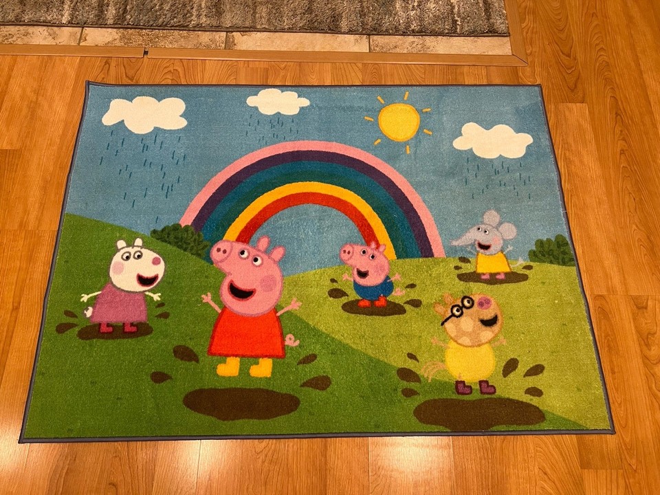 Peppa Pig & Friends Area Rug Room Decor 39.5”x 54” Non Skid Play Mat | eBay