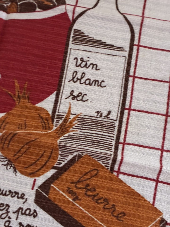 Moules Mariniere Recipe Vintage Kitchen Graphic Towel from France ...