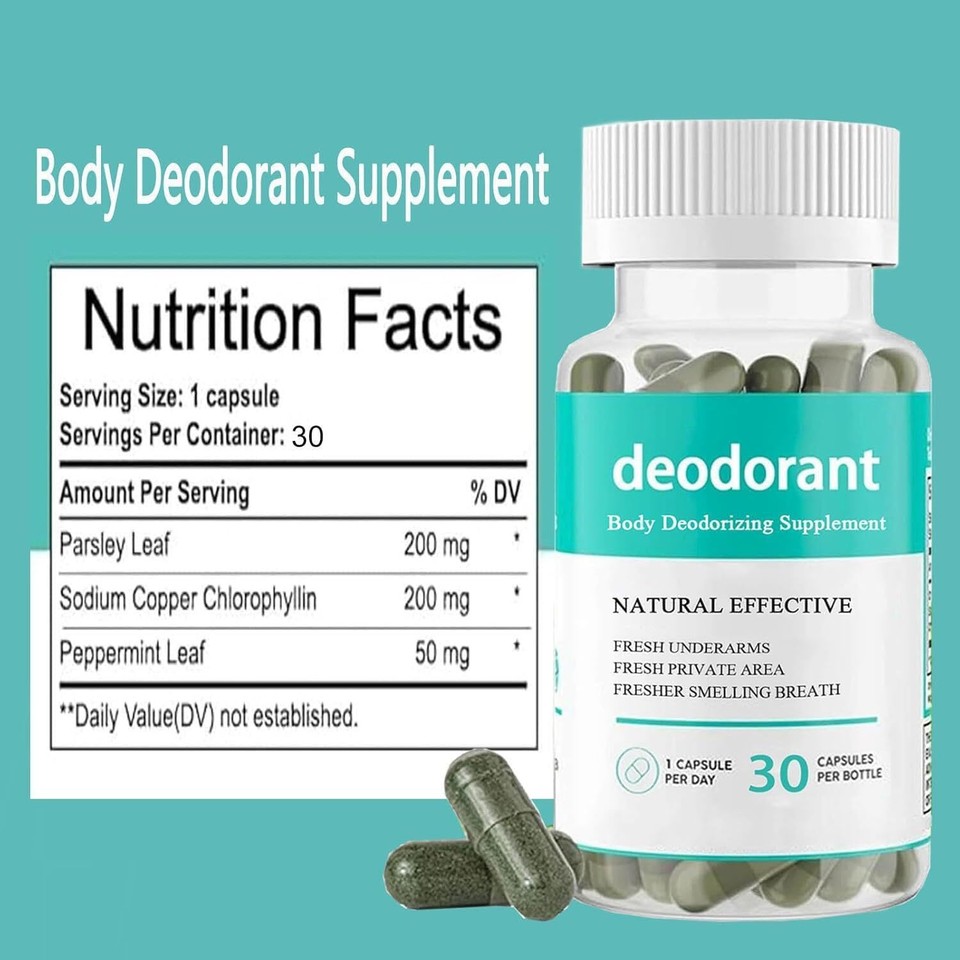 Internal Deodorant Supplement – Natural Chlorophyll Capsules for Odor ...