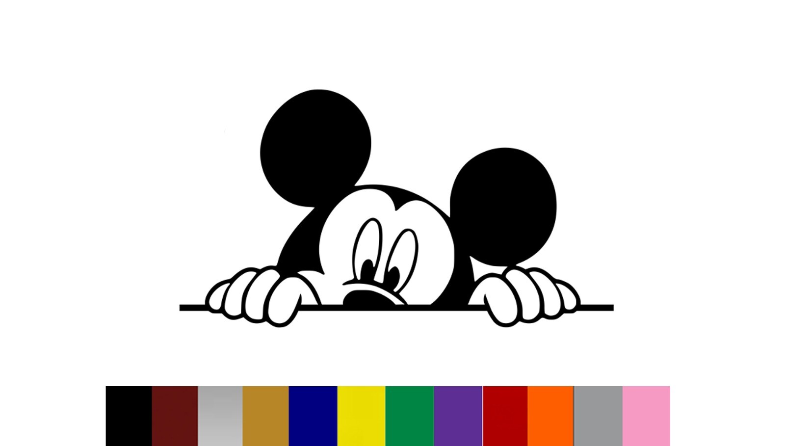 Peeking Mickey Mouse Vinyl Sticker Decal Multiple Sizes and Colors Car ...