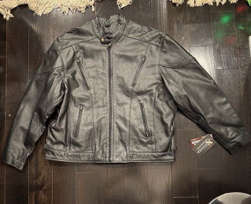Xelement leather jacket men Size: 5xl ,zip out liner,black Brand New | eBay