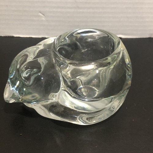 Indiana Glass Sleeping Kitty Cat Kitten On Nest Nesting Clear Candy ...