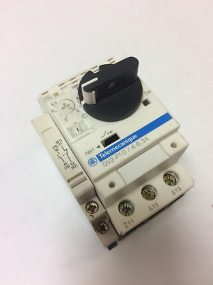 TELEMECHANIQUE GV2-P10/4-6.3A MOTOR CIRCUIT BREAKER 690VAC + GVAN11 AUX ...