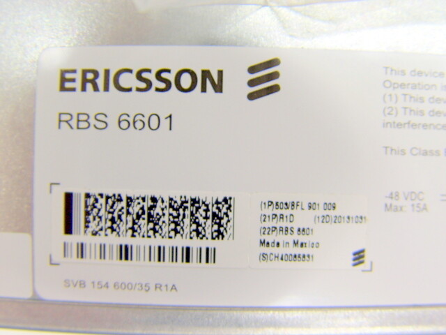 Ericsson RBS 6601 LTE Main Unit Base Station Chassis, 503/BFL 901 009 ...
