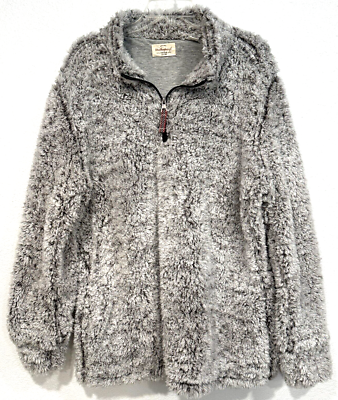 Weatherproof Vintage Gray Sherpa Faux Fur Pullover Sweater 1/4 Zip EUC ...