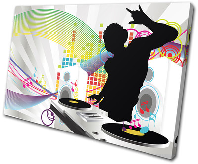 Abstract DJ Music Colour Vecotr SINGLE CANVAS WALL ART Picture Print VA ...