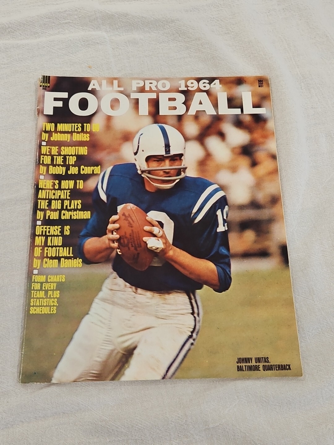 1964 All Pro Football Magazine Johnny Unitas Colts Cvr Stats All NFL ...