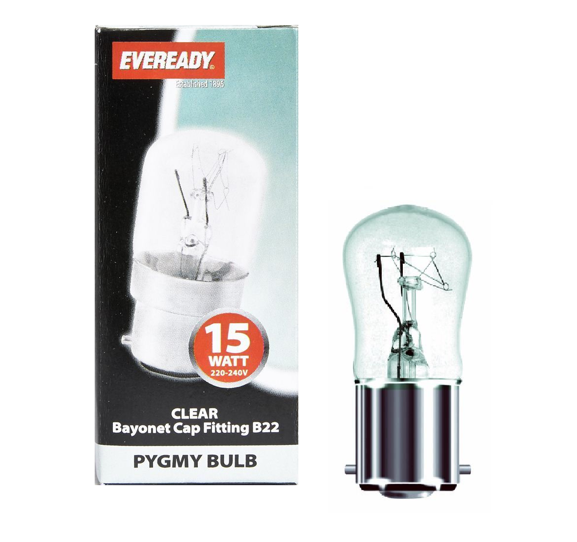 Eveready 15w / 25w Pygmy / Sign Lamps 240v Caps: SES / SBC / BC Clear ...