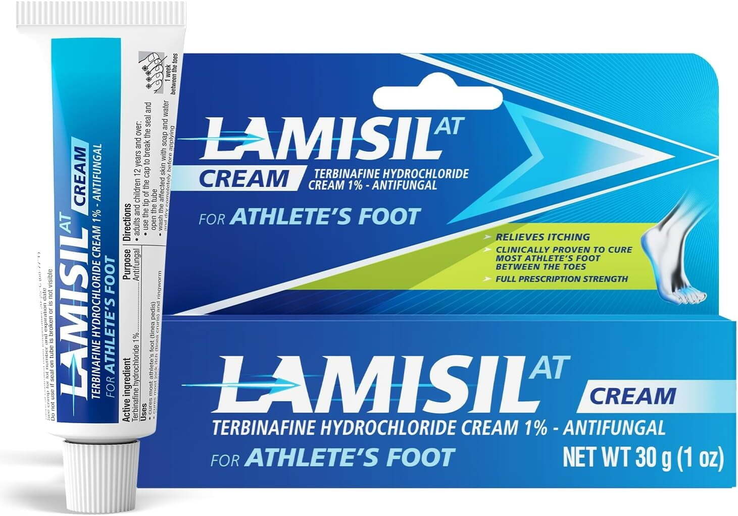 Lamisil 1% Antifungal Cream, Cures Most Athlete’s Foot in 1 Week,1 oz ...