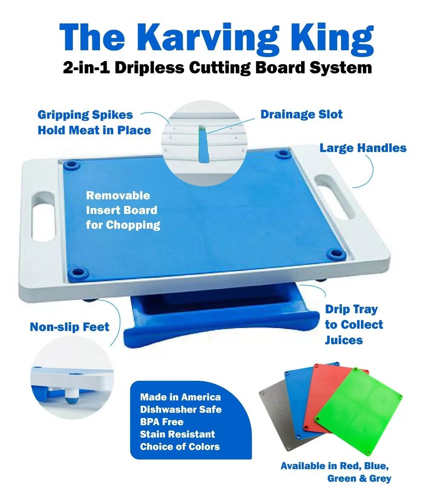 Karving King Large Meat Cutting Board w/ Juice Groove Meat Carving ...