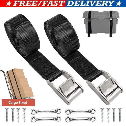 Marine Stainless Steel Battery Tie Down Straps Kit Fastener Kit for RV ...