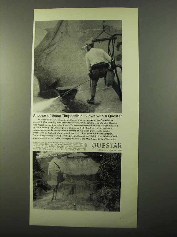 1971 Questar Telescope Ad - Another Impossible Views | eBay