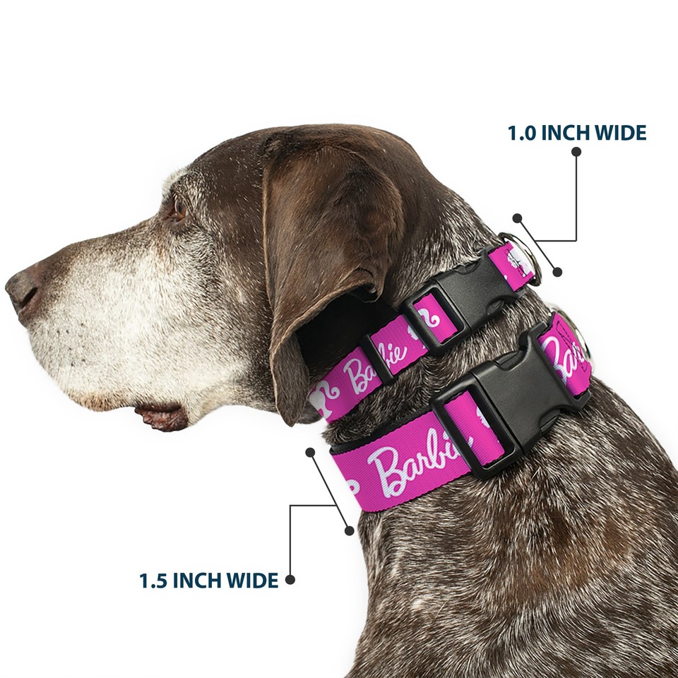 Plastic Clip Collar BARBIE Script Signature Logo and Silhouette Hot (US ...