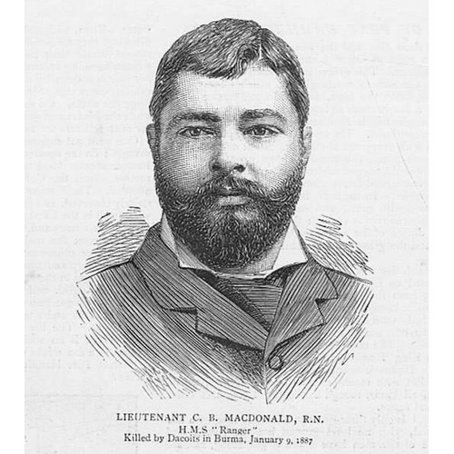 Lieut Charles B MacDonald of HMS Ranger Killed in Burma - Antique Print ...