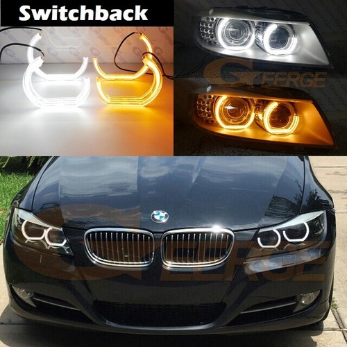 Switchback Dual Amber 6K Crystal C LED Angel Eyes Halo Rings Fits 07-13 ...