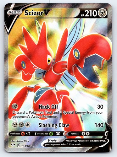 Scizor V 183/189 Full Art Darkness Ablaze Pokemon Card - NM Near Mint ...