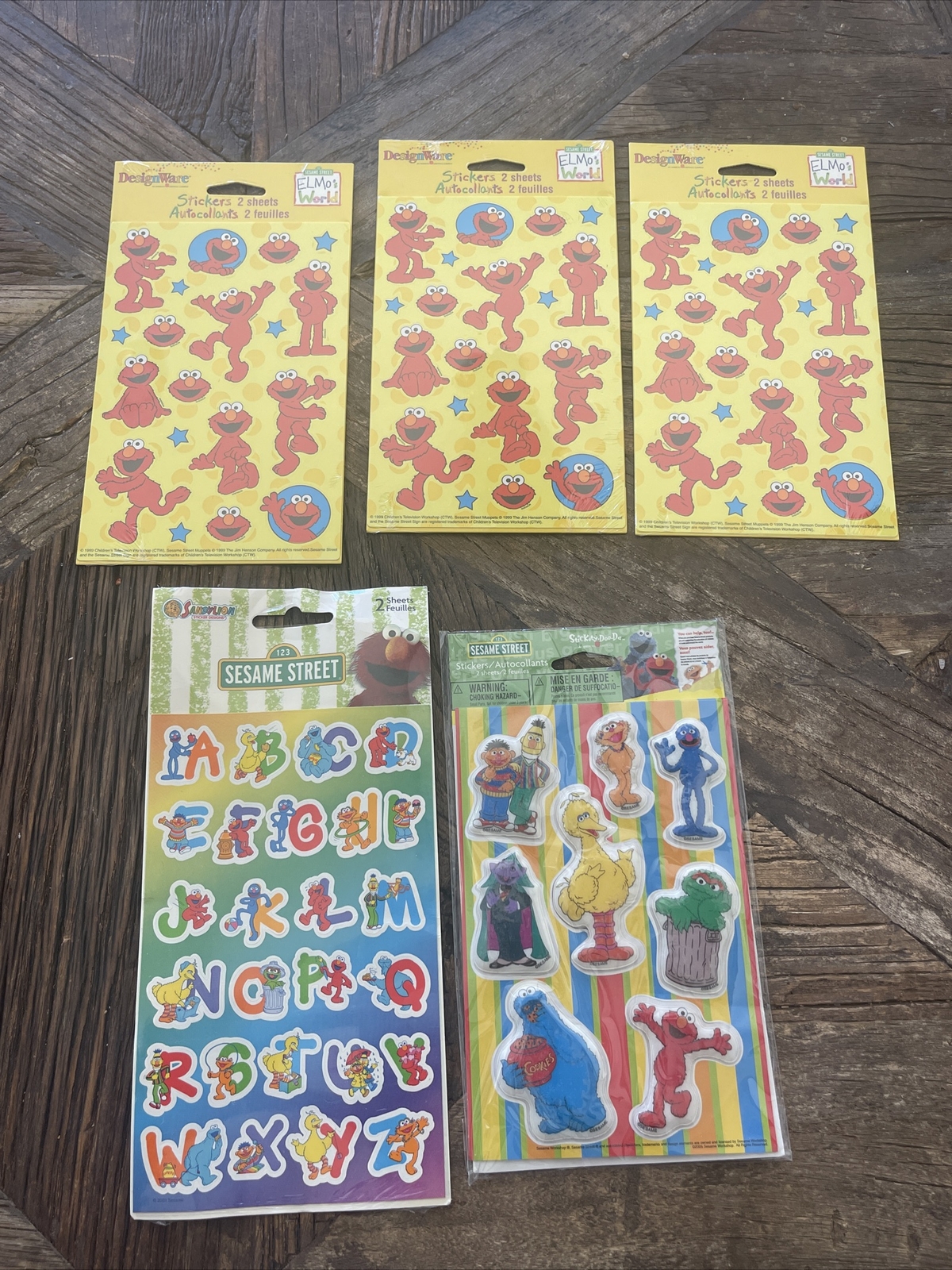 Elmo's World stickers with blue stars. 38 stickers on yellow sheets. | eBay