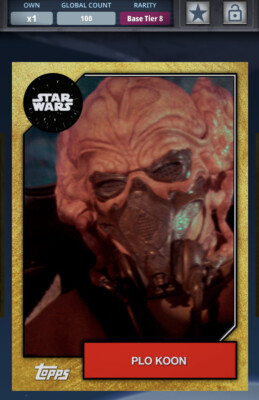 DIGITAL Star Wars Card Trader 2019 Tier 8 Gold Base Plo Koon 100cc | eBay