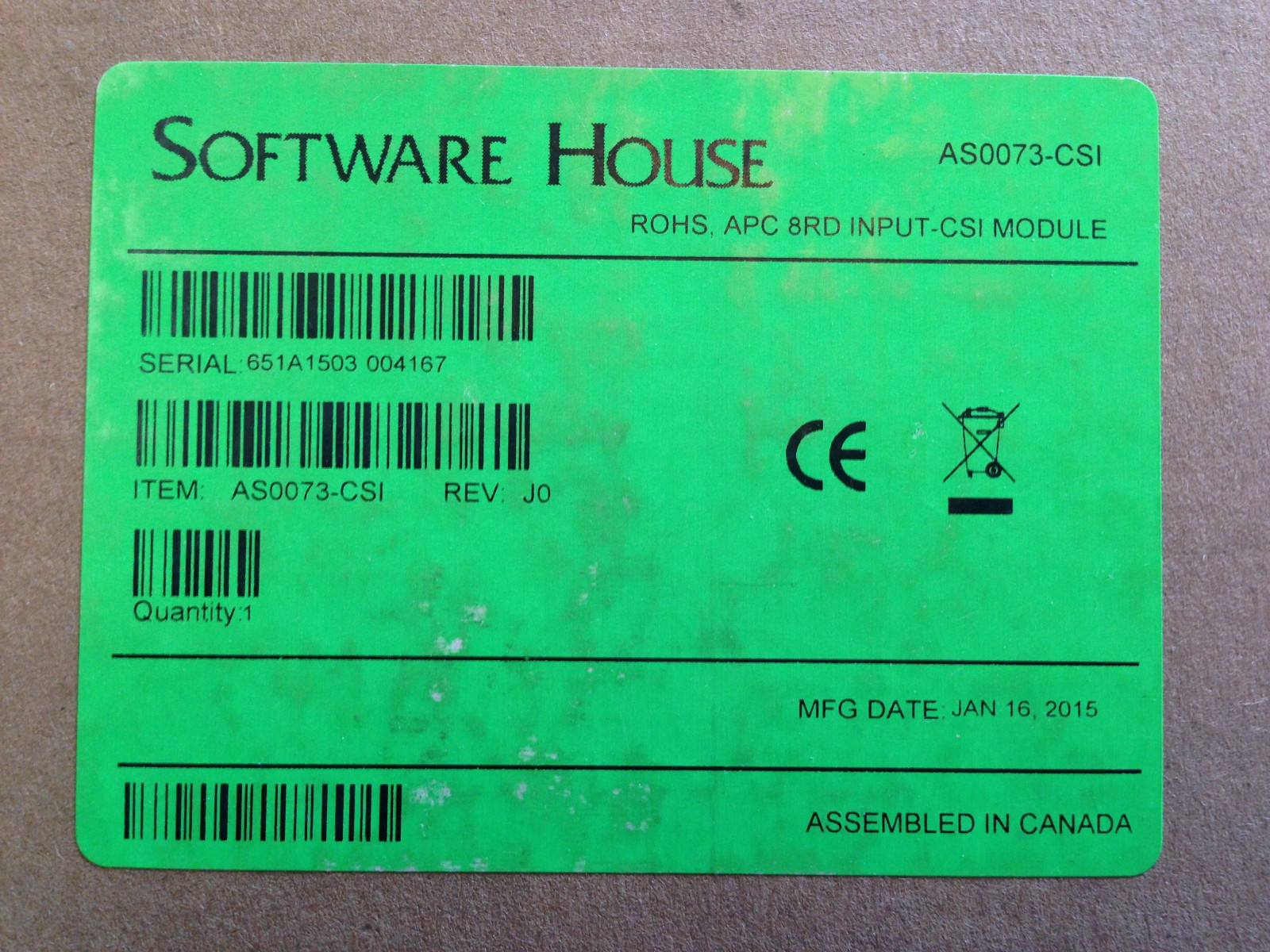 SOFTWARE HOUSE I8-Csi Eight Input Reader Bus AS0073 TYCO HILLS DSC ...