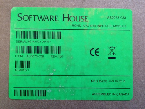SOFTWARE HOUSE I8-Csi Eight Input Reader Bus AS0073 TYCO HILLS DSC ...