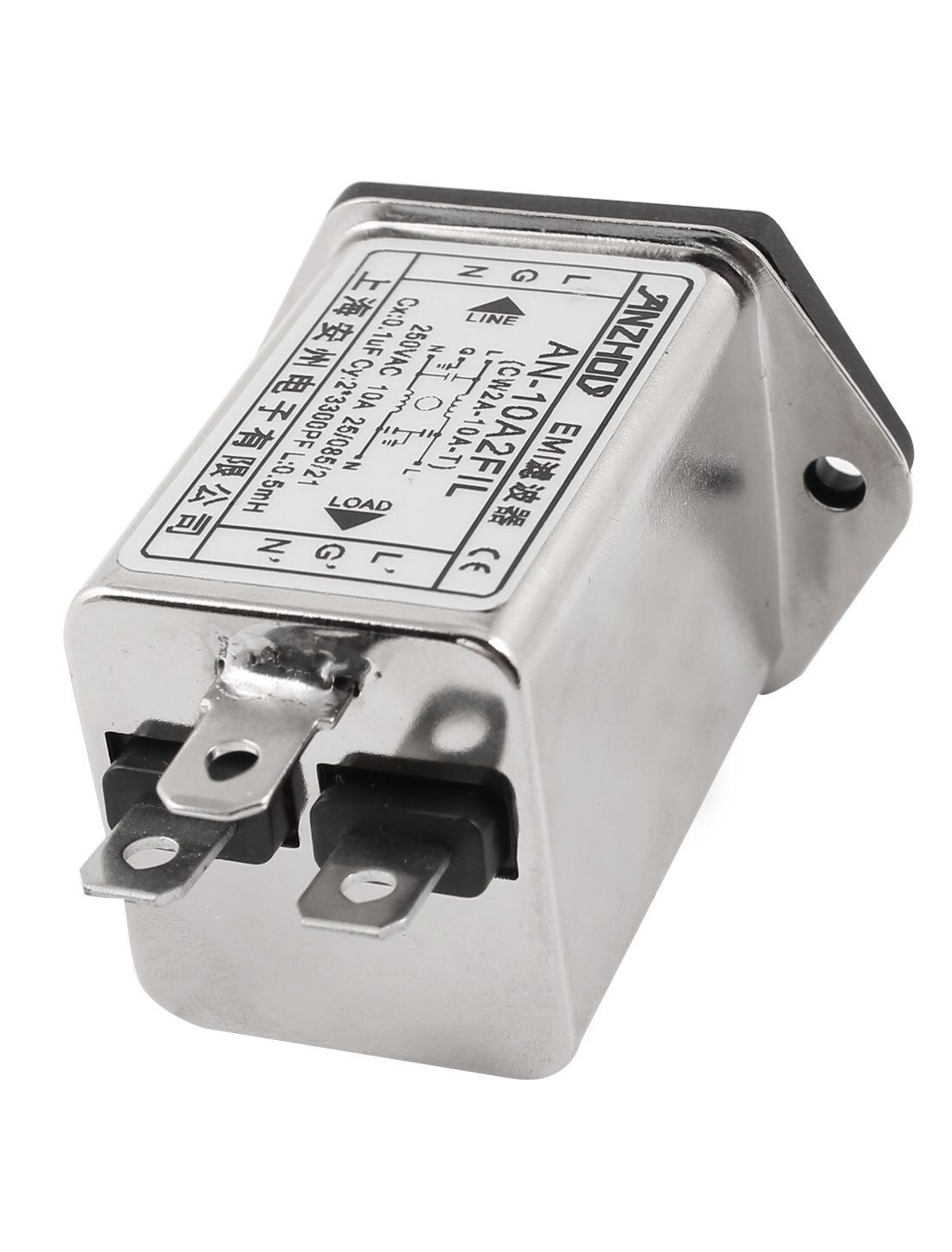 AC 250V 10A Electric Panel Mount IEC C14 Power Line EMI Filter w Two ...