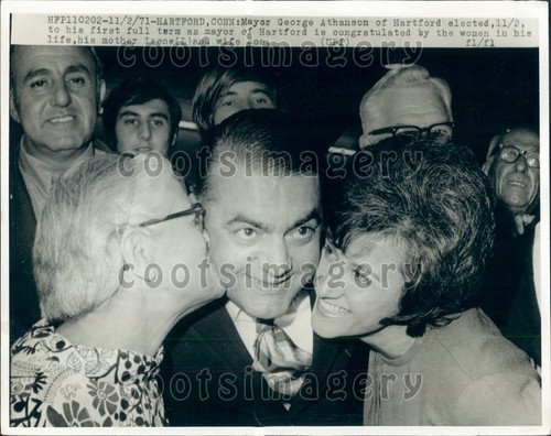 1971 Hartford Connecticut Mayor George Athanson With Mother & Wife ...