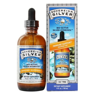 Sovereign Silver Bio-Active Colloidal Silver Hydrosol Dropper 10 Ppm, 4 ...