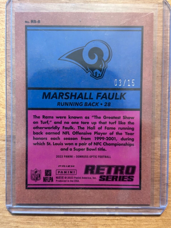 2022 Panini Donruss Optic - Retro Series - Marshall Faulk - Blue Ice ...