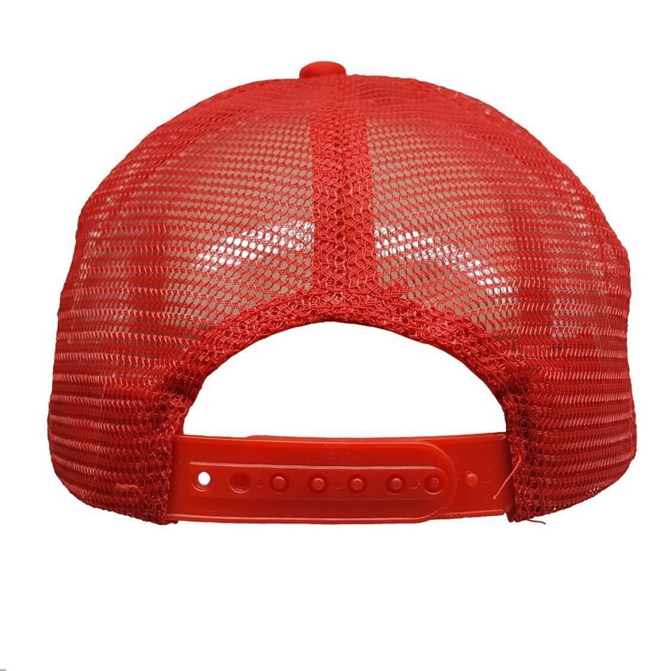 Halloween costume M embroidered red mesh baseball cap | eBay
