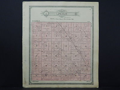 Iowa, O'Brien County, 1911 Plat Map, Lincoln Township J20#04 | eBay