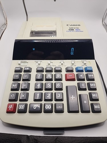 CANON MP27D 12-digit 2 color Clock and Printing Calculator TESTED ...
