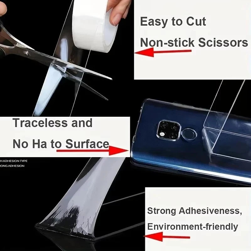5M Heavy Duty Double-Sided Nano Tape Reusable Strong Stick Mounting ...