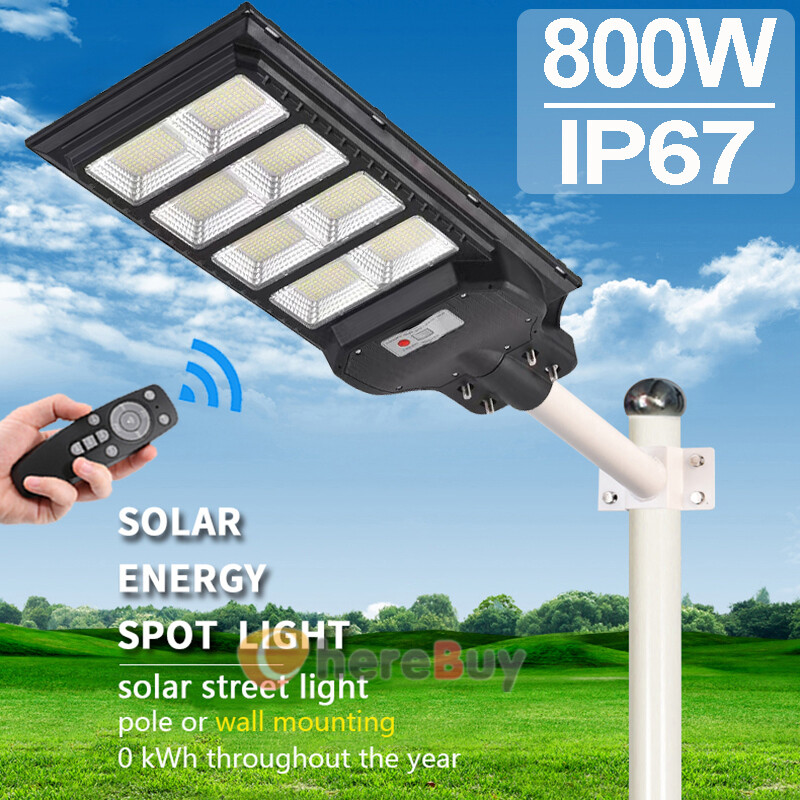 New Solar Street Lights 800W Watts Solar LED Flood Light Dusk to Dawn ...