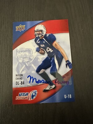 2013 Upper Deck Team USA Football Autographs #26 MASON EWING Signed ...