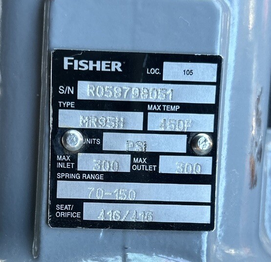 Fisher MR95H Stainless Pressure Regulator Valve 70-150psi 300psi 1/2in ...