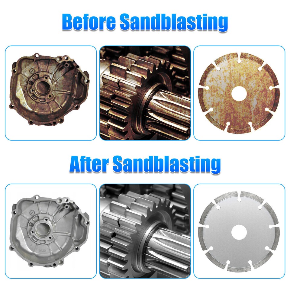 Replacement Siphon Feed SANDBLASTER GUN with 4 Ceramic TIPS Sand blast ...