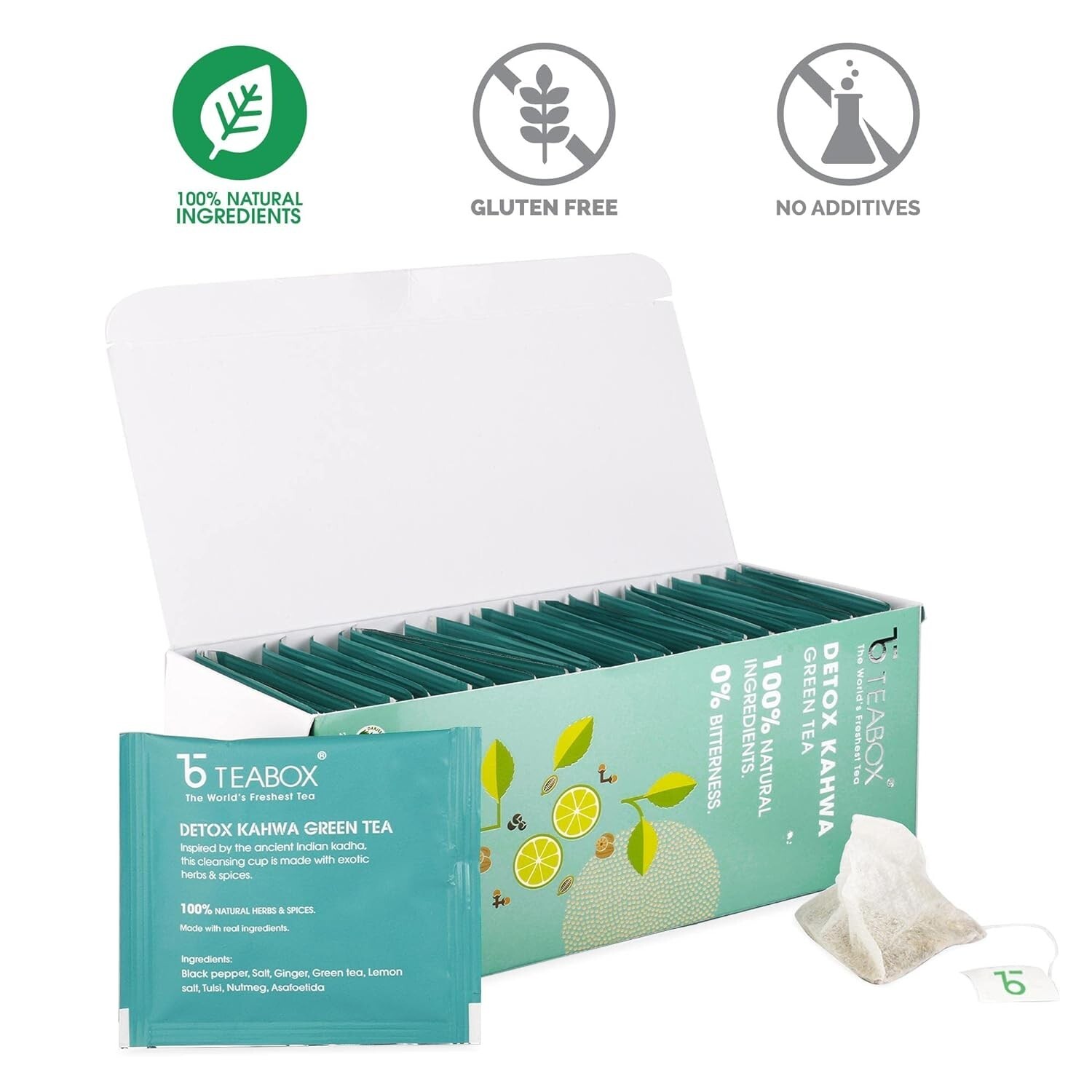 Teabox Detox Green Tea 25 Teabags, Helps Cleanse | Immunity Booster ...