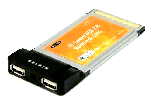 Belkin 2 Port F5U222 Hi-Speed USB 2.0 Notebook CardBus PC Card P81161-C ...