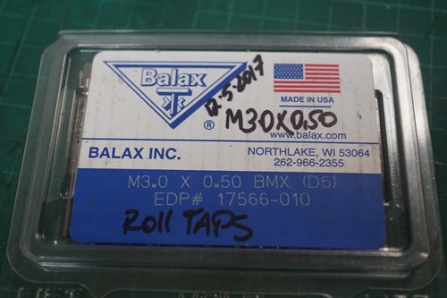 12 New Balax M3 X 0.5 BMX D6 Bottoming RollTaps | eBay