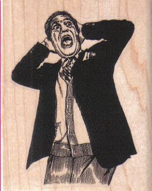 Screaming Man 2 3/4 x 2 1/4" Rubber Stamp, Man Stamp, Guy Stamp | eBay
