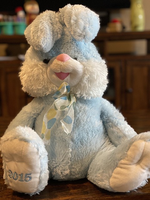 Dan Dee Hoppy Hopster Bunny 2015 Blue Rabbit Plush Sits 20" Tall From ...