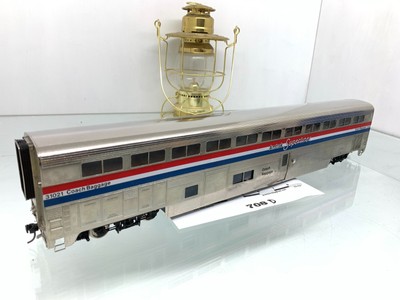 709 Overland Model Amtrak Superliner Baggage Red/Blue/White Brass O ...