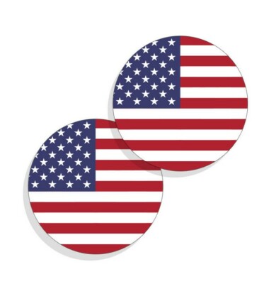 American Flag Stickers Flag Decals Round Indoor Outdoor 4 Circles ...