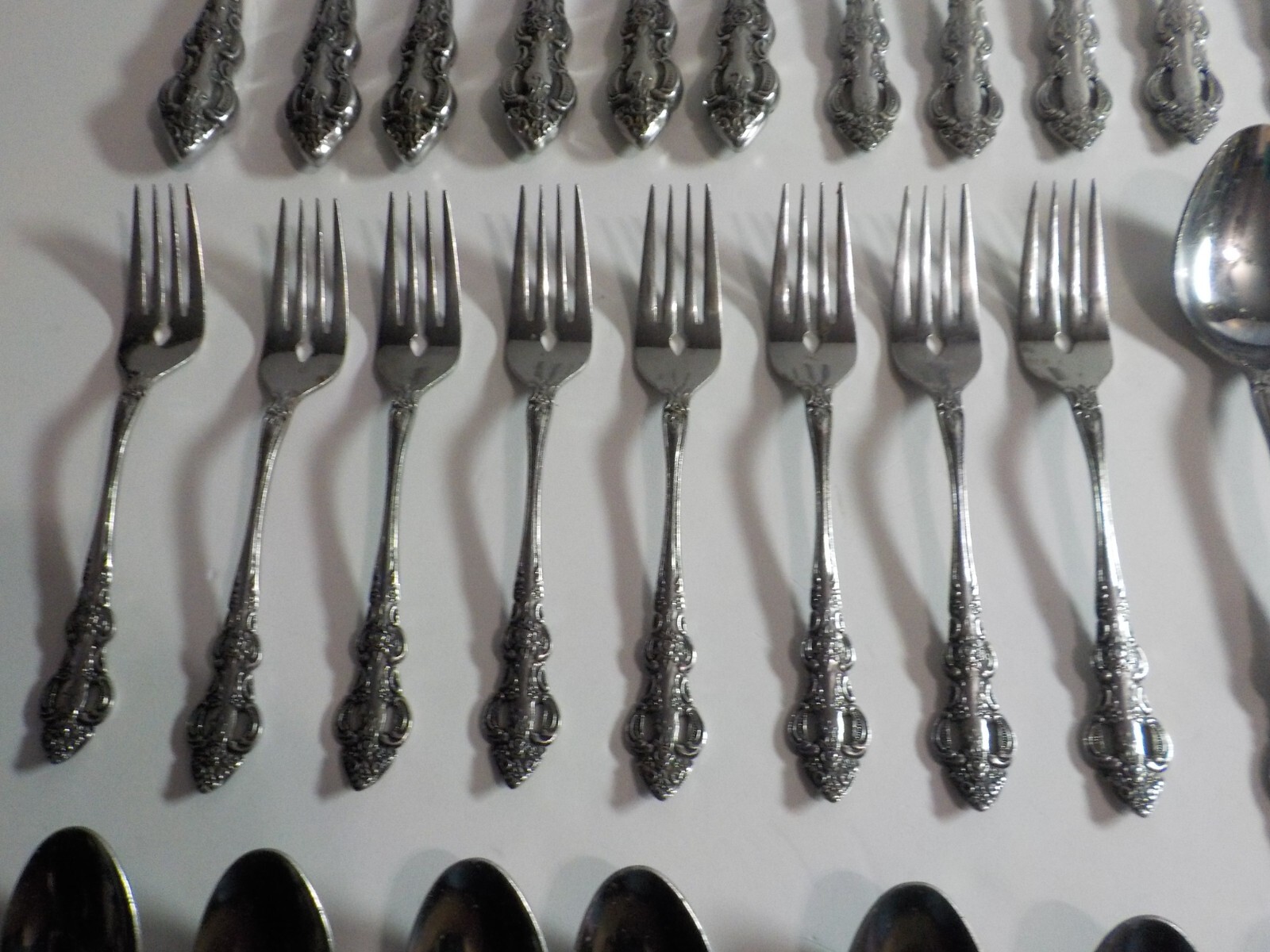 43 pc Vintage Stainless Flatware Japan Silverware Lot MCM Pierced ...