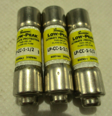 NEW LOT OF 3 BUSSMANN LP-CC-1-1/2 1-1/2 A/AMP FUSE | eBay