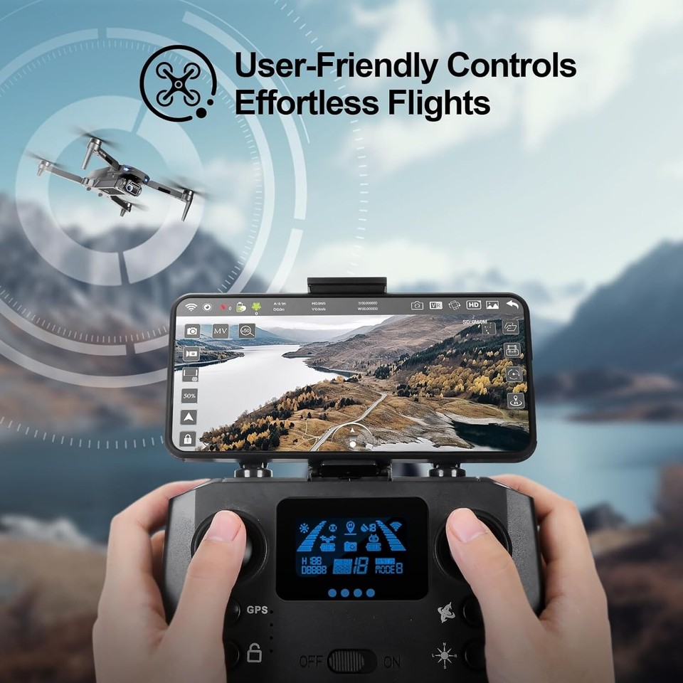 Drone with 4K Camera 5G GPS Wifi 3800ft FPV 40 Minutes Flight Time W ...